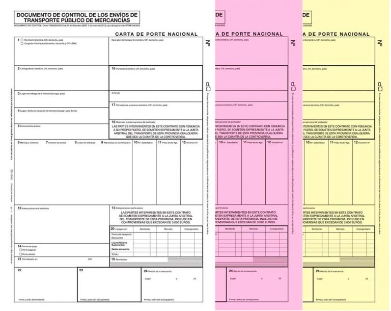 Carta de porte ADR: qué es, modelos y plantillas